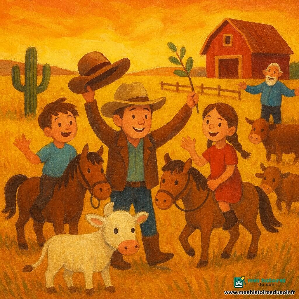 Les petits cow-boys et la grande ronde des vaches | Histoire de cow-boy | 3 à 4 ans | Histoire d ...