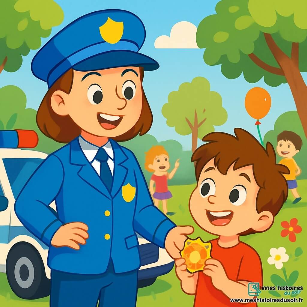 Le grand badge de Léo et Capitaine Zoé | Histoire de Policier | 3 à 4 ans | Histoire sur un métier