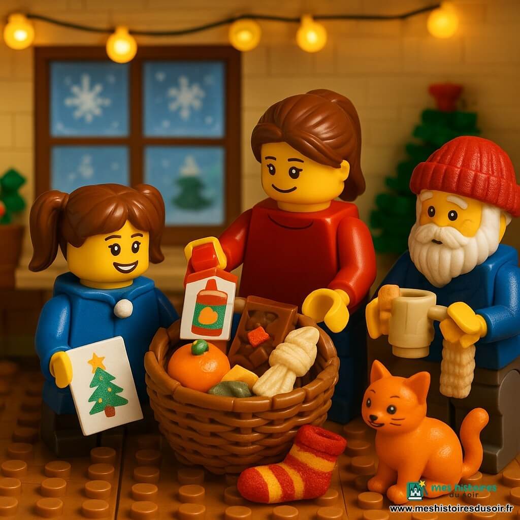 Le panier solidaire de Léa et le ronron de Biscotte | Histoire de Noël ...