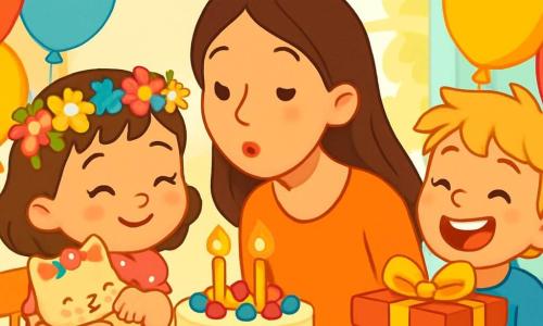 La fête de Léa et les guirlandes | Histoire d'Anniversaire | 1 à 2 ans ...