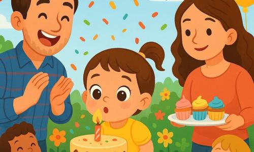 La fête de Léa et les guirlandes | Histoire d'Anniversaire | 1 à 2 ans ...