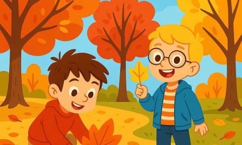 Le grand tableau d’automne de Mathis et Zoé | Histoire sur l'automne ...